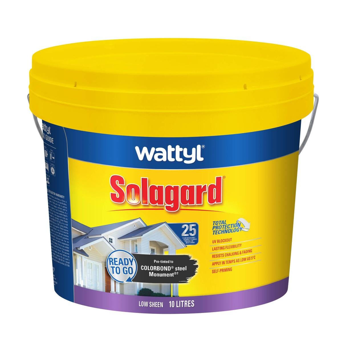 Wattyl 10L Monument Low Sheen Pre-tinted Solagard Exterior Paint ...