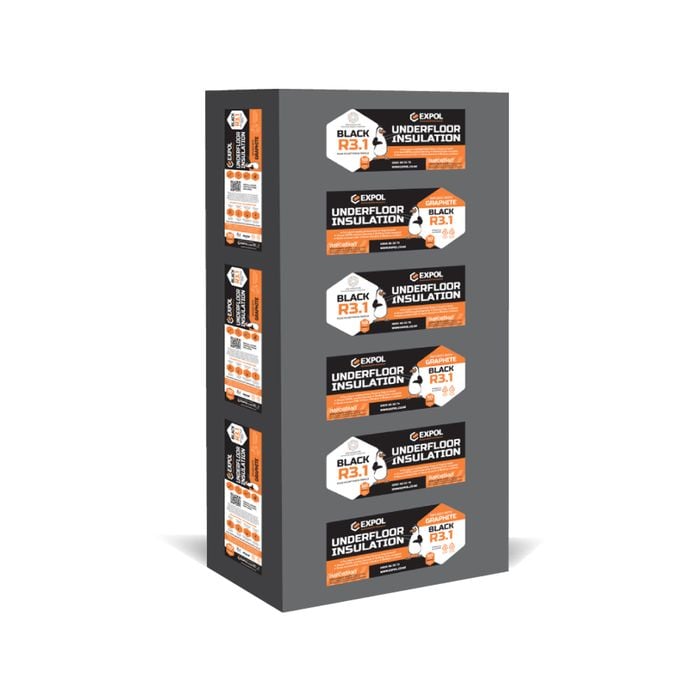 Expol 1200 x 470 x 100mm R3.1 Black UnderFloor Insulation - Bunnings ...
