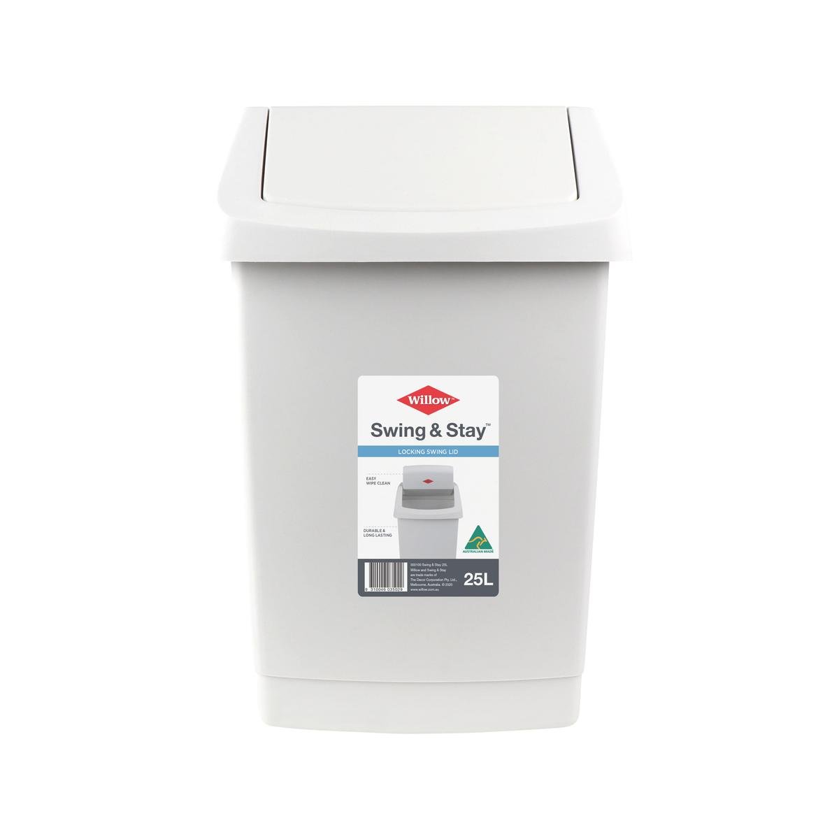Décor 25L Off White Swing And Stay Bin - Bunnings Australia