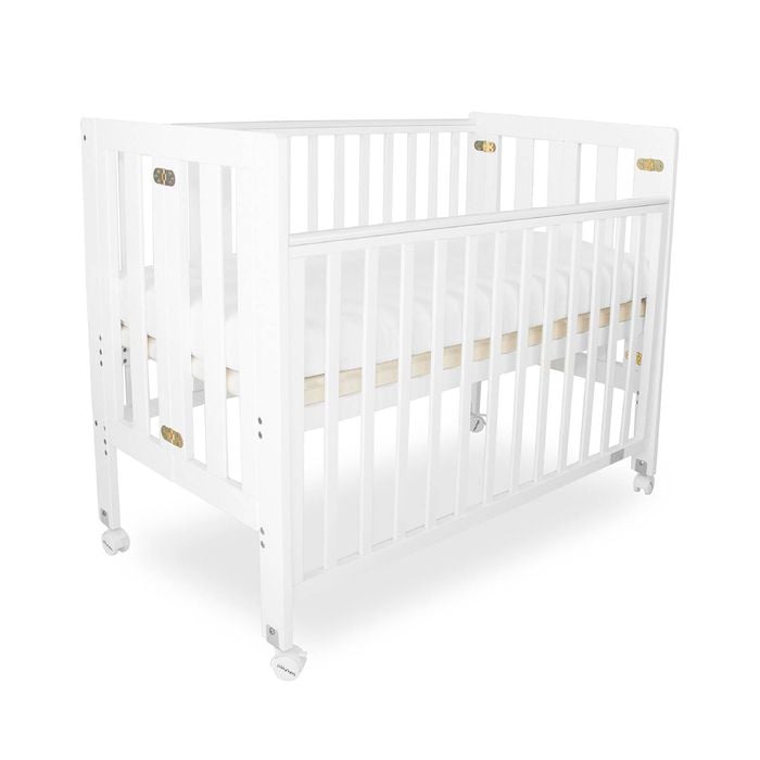 Babyhood Fold N Go Timber Cot - White - Bunnings Australia