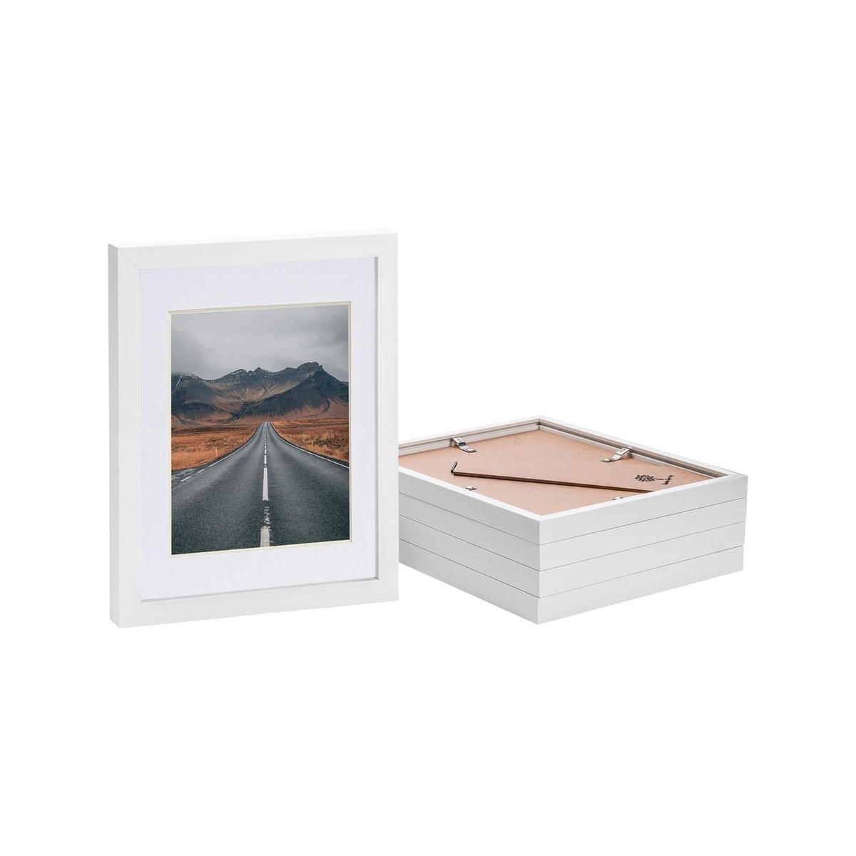 Nicola Spring Photo Frames with 5" x 7" Mount - 8" x 10" - White - Pack ...