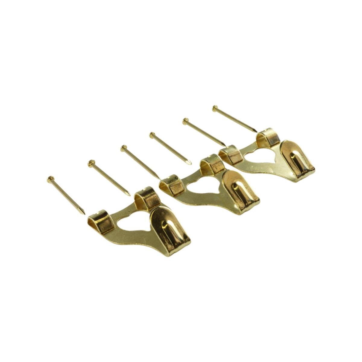Everhang 10kg Brass Plated Picture Hanging Angle Drive Hook - 3 Pack ...