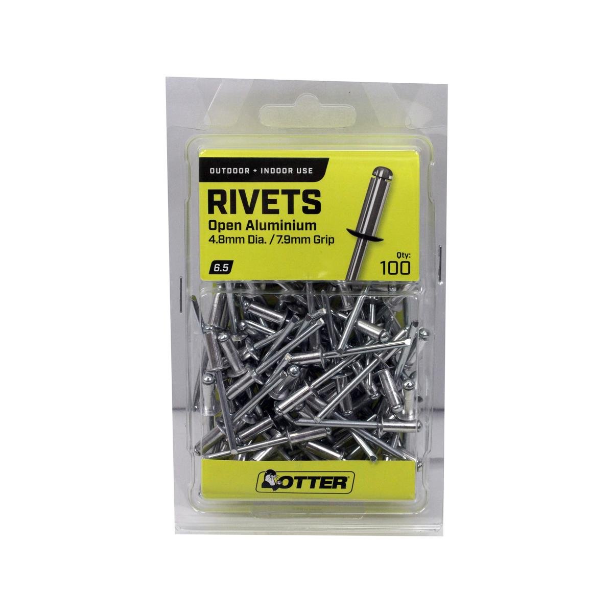 Otter 4.8 x 7.9mm Open Aluminium Rivets - 100 Pack - Bunnings Australia
