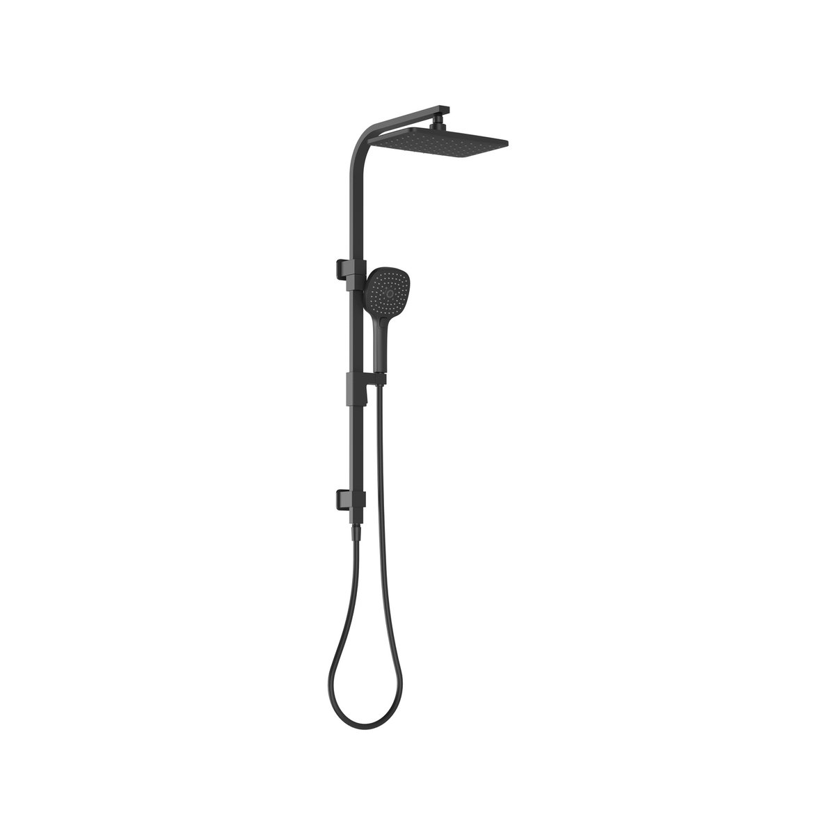 Phoenix Matte Black Reva Square Twin Shower - Bunnings Australia