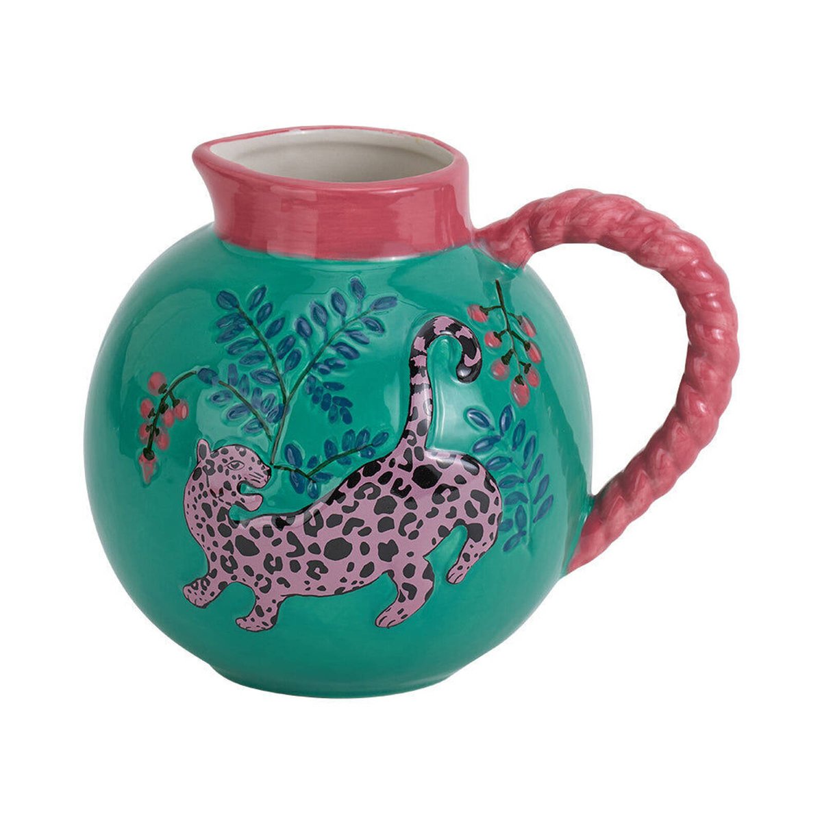 Annabel Trends Ceramic Jug Water Pitcher w/ Handle 18.5x16cm Cheetah ...