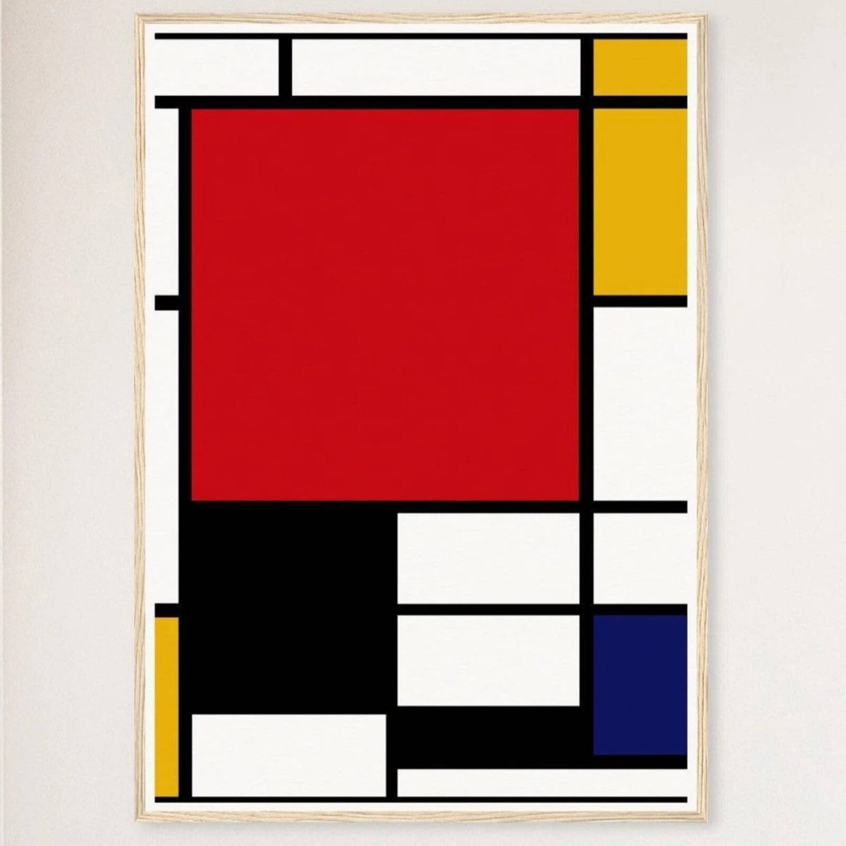 Galrie Piet Mondrian Large Composition Art Print With Bold Red, Yellow ...