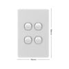 DETA White Matte S-line Quad Vertical Wall Switch - Bunnings Australia