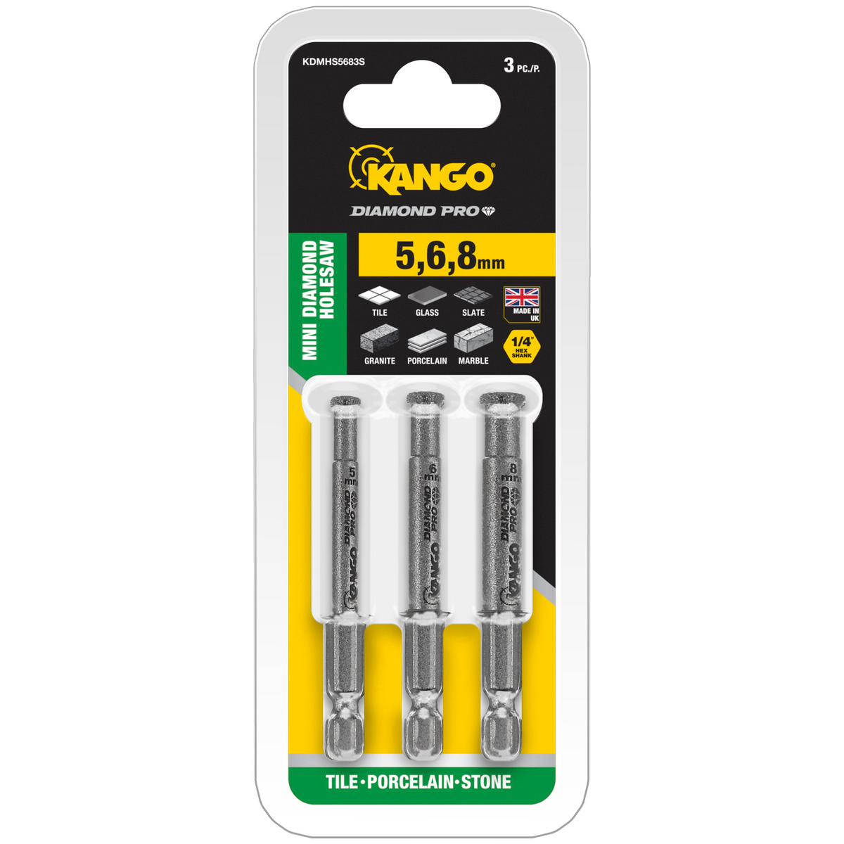 Kango 5,6,8mm Diamond Pro Mini Diamond Hole Saw - 3 Pack - Bunnings New ...
