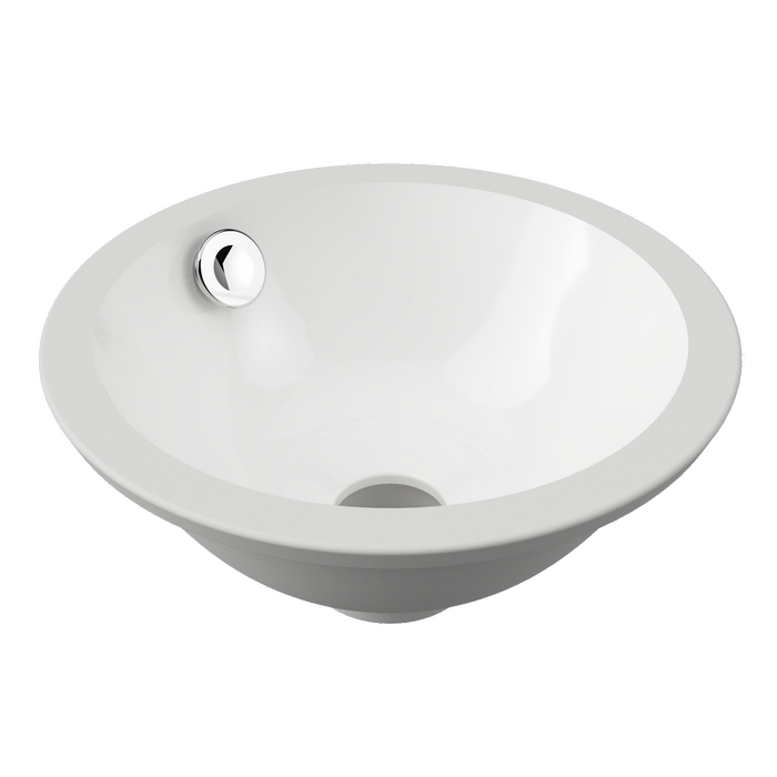 New England Joinery 255mm White Gloss Mini Round Undermount Basin ...