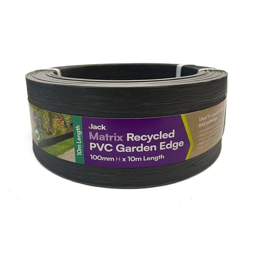 Jack Matrix 100mm x 10m Charcoal Recycled PVC Garden Edging - Bunnings ...