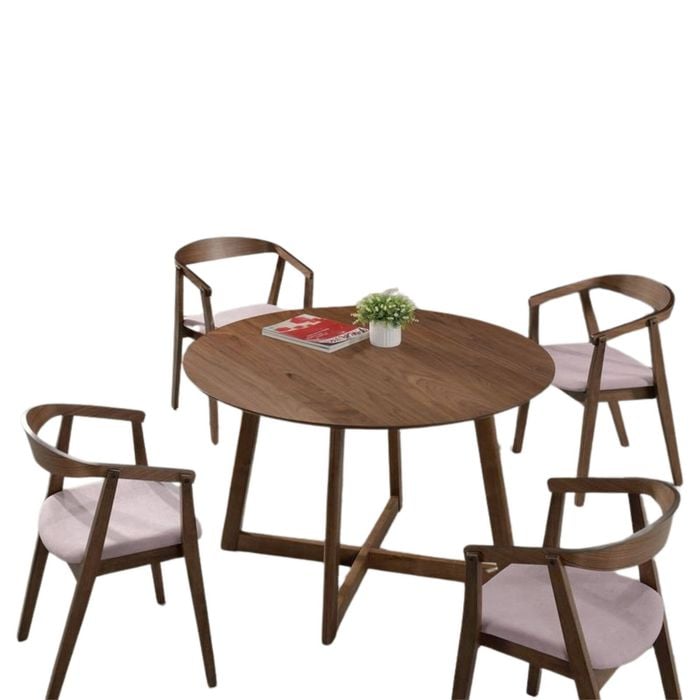 Maya Dining Table - Solid Rubberwood Table Top - Bunnings Australia