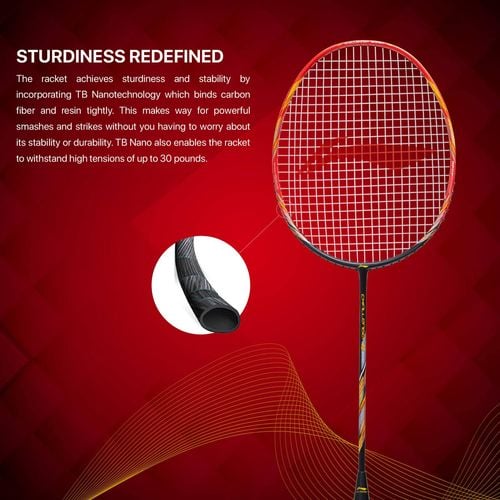 Li-Ning Challenger 42 Boost Carbon Graphite Strung Badminton Racket, 30 ...