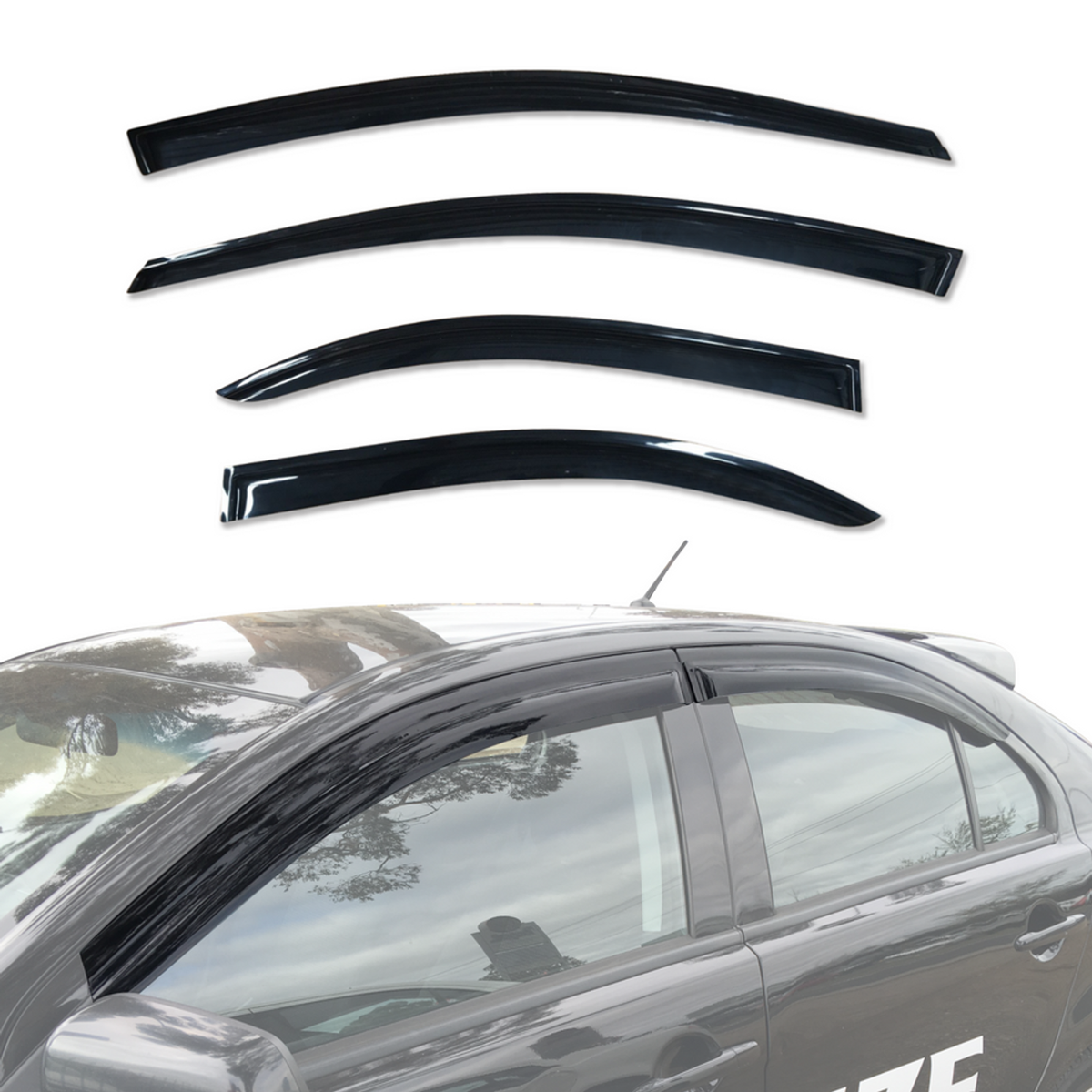 AUSGO Weather Shields for Mitsubishi Lancer Hatch 2007-2017 ...