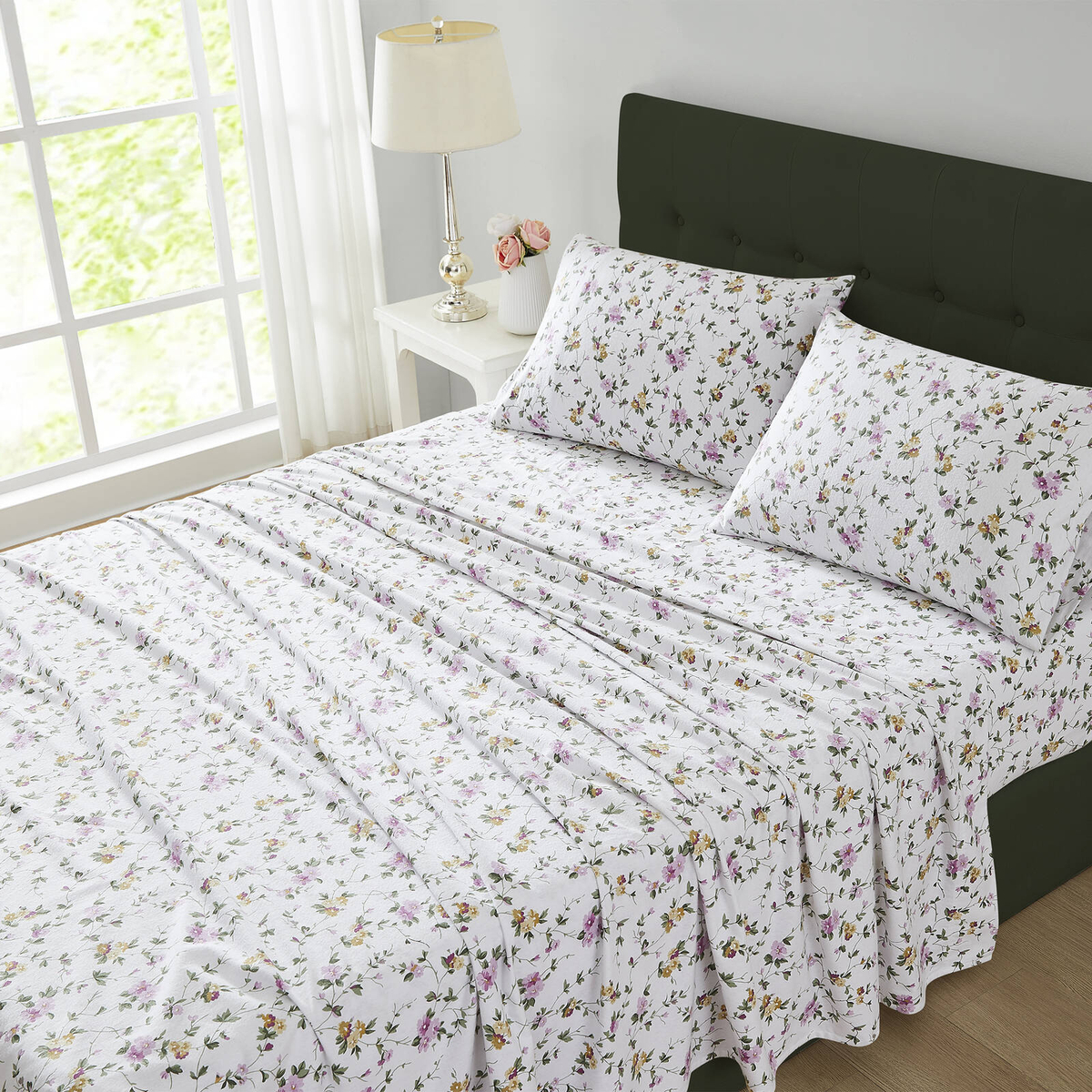 Laura Ashley Priory Pink Flannelette Double Bed - Bunnings Australia
