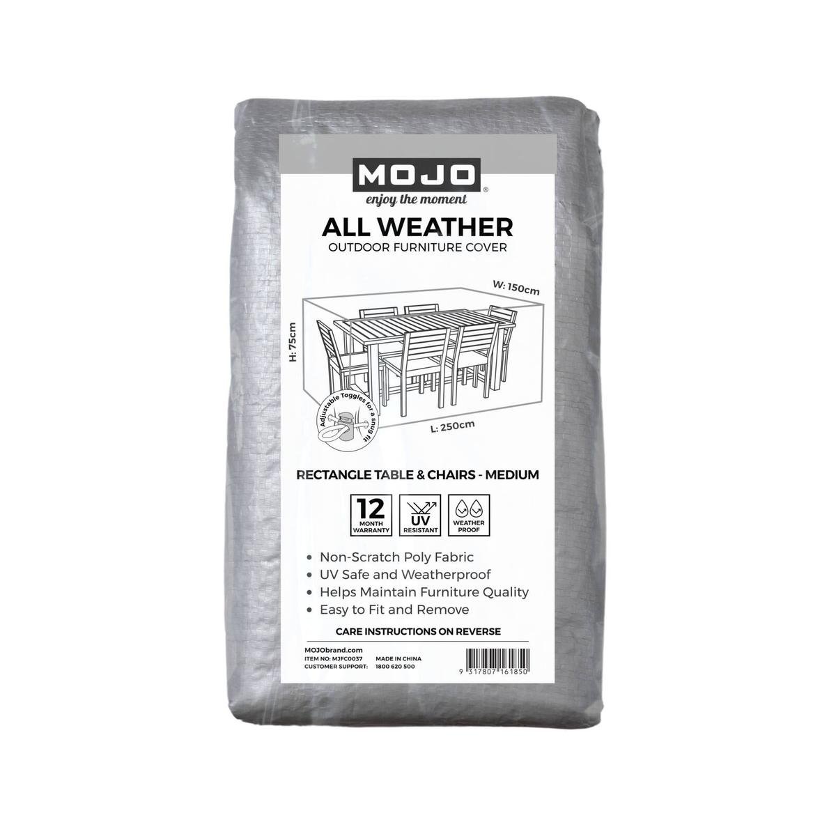 Mojo Medium All Weather Rectangle Table And Chairs Outdoor Furniture ...