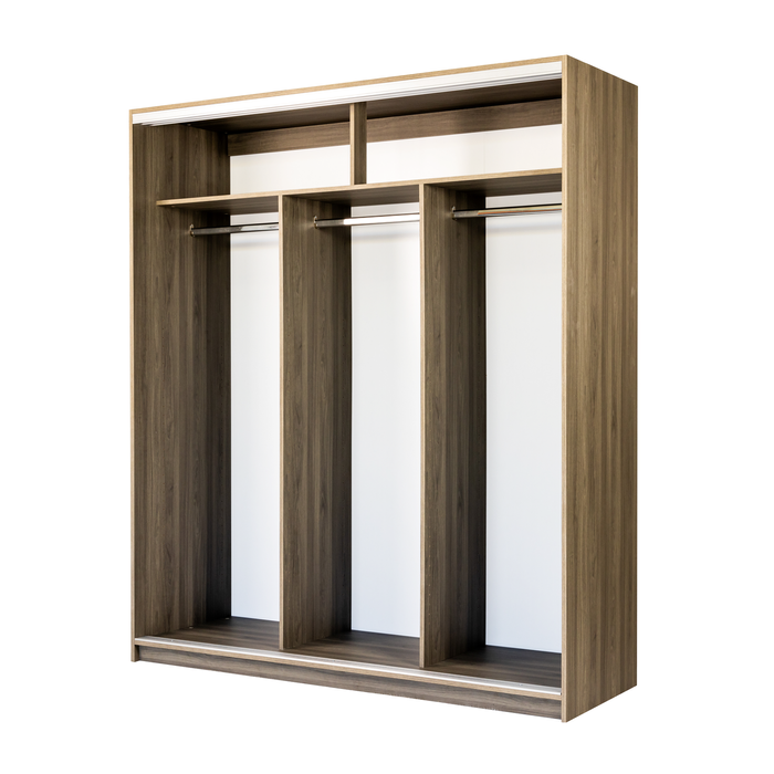 Bedford 3 Door Sliding Robe Frame 1717mm - Smoked Ash - Bunnings Australia
