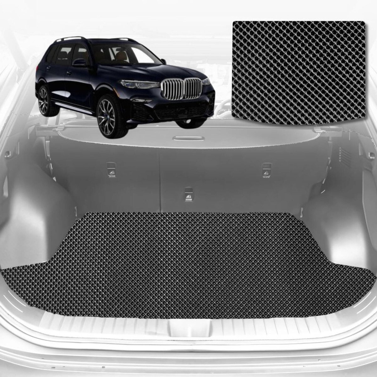 6D Diamond Car Boot Mat for BMW X7 (G07)2019-Current-(3rd Row seats up ...
