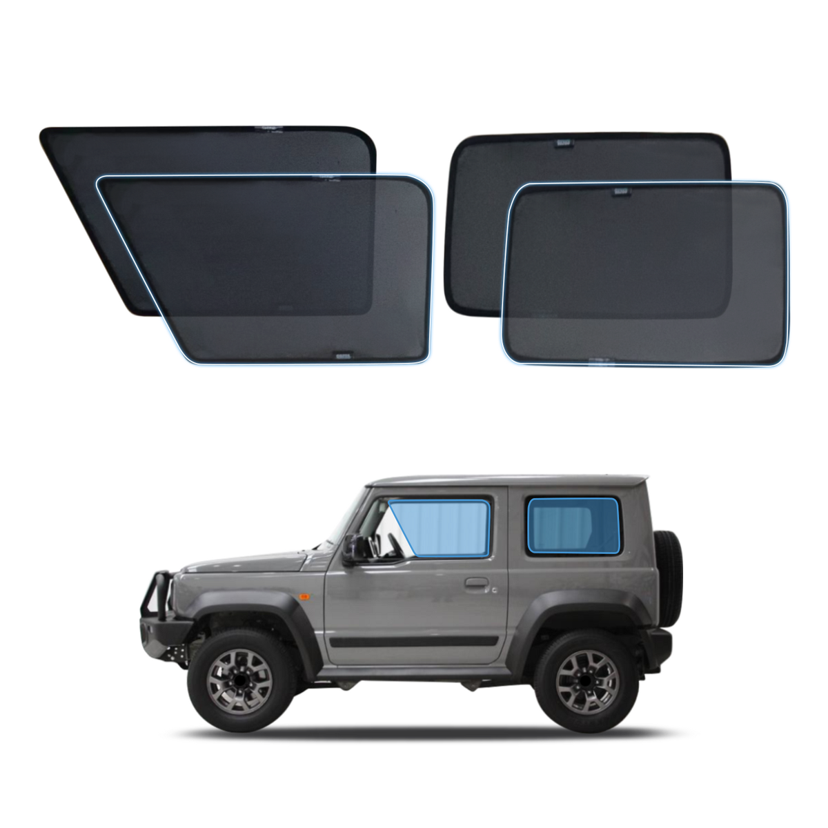 AUSGO Magnetic Window Sun Shade for Suzuki Jimny 3-Door 2018-Onwards 4 ...