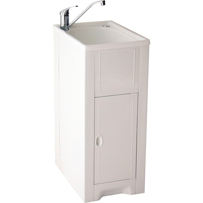 Milena 35L Poly Skinny Mini Laundry Trough And RH Door Poly Cabinet Bunnings Australia