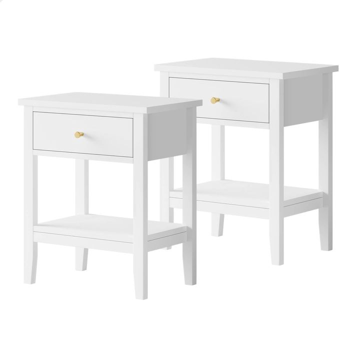 ALFORDSON 2x Bedside Tables Hamptons - Bunnings Australia