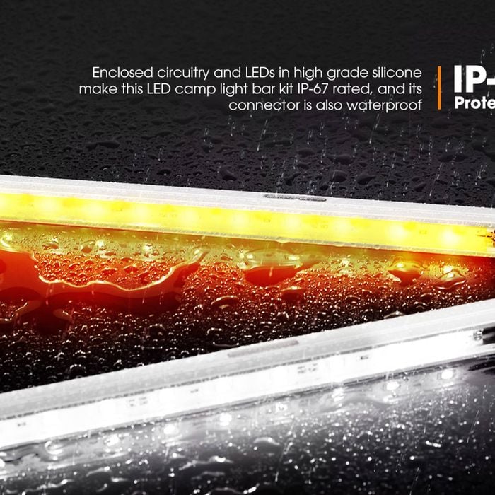 Lightfox 6PCS 12V LED Strip Light Bar Waterproof Amber White Lights ...