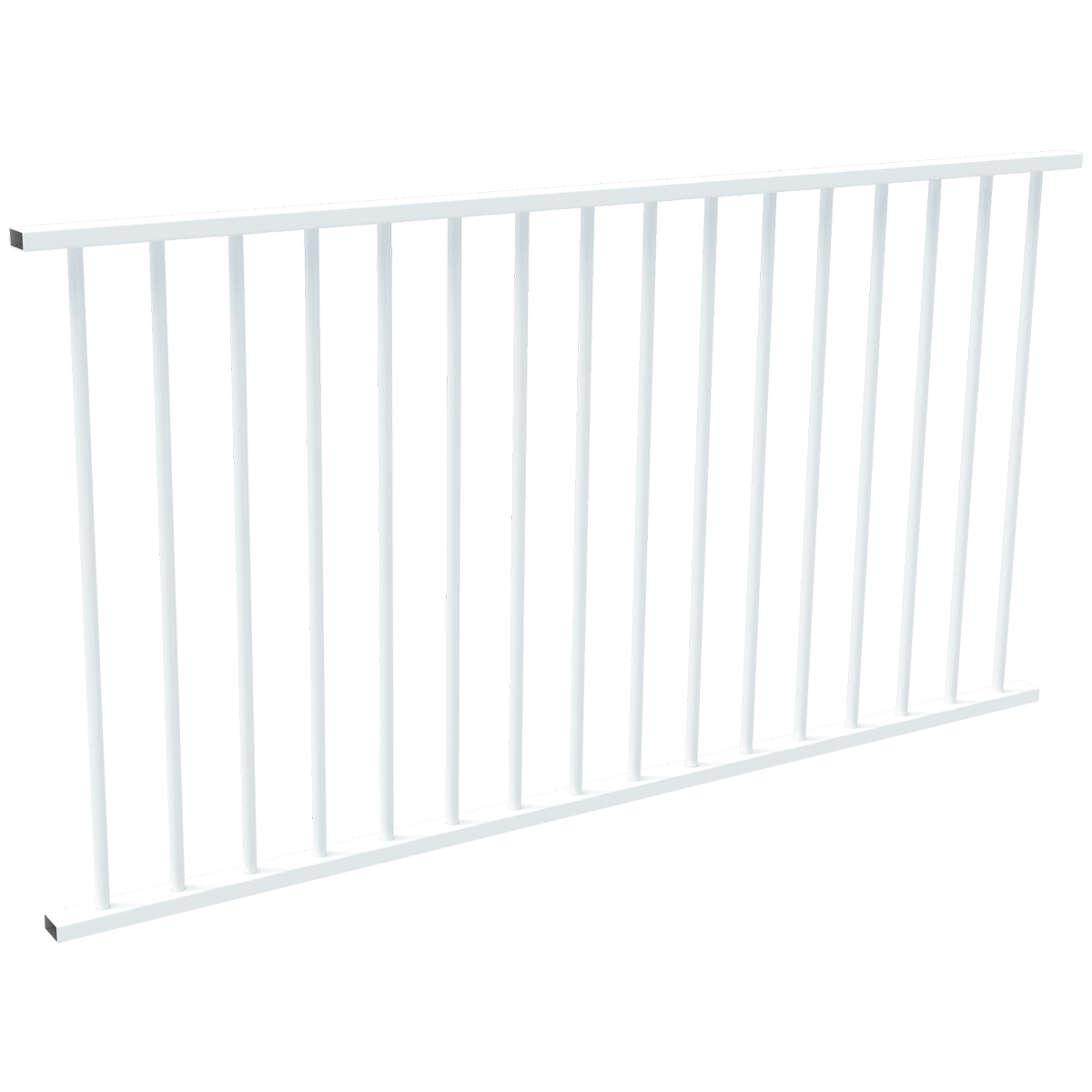 ProtectorAl 1800 x 950mm White Aluminium Flat Top Round Picket ...