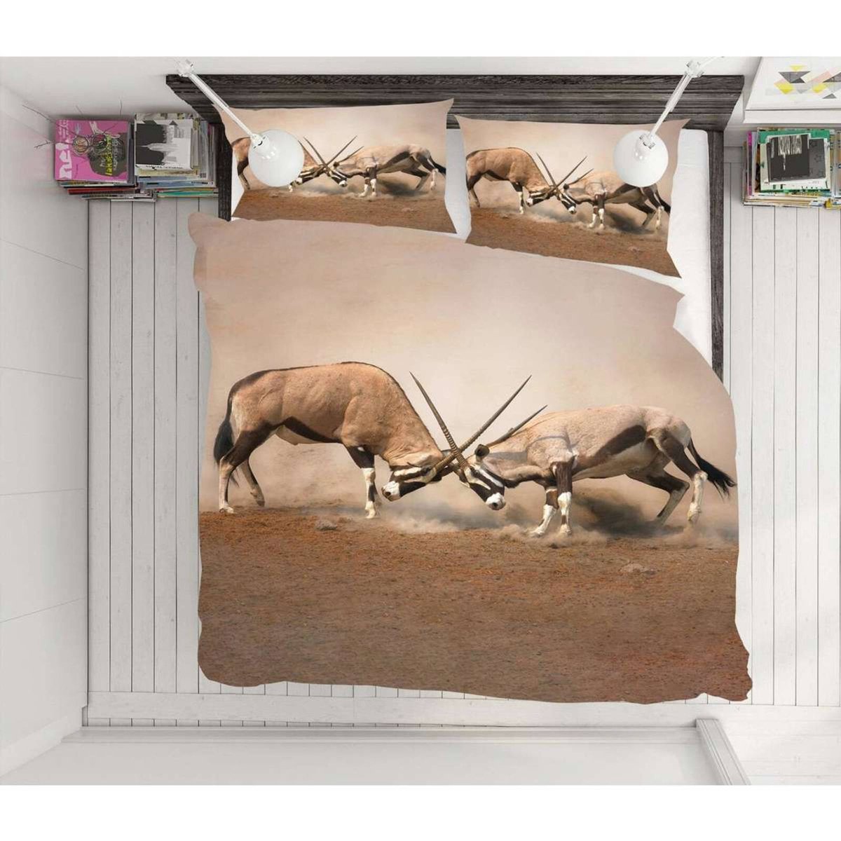 3D Wild Animal Antelope 006 Bed Pillowcases Quilt King Size - Bunnings ...