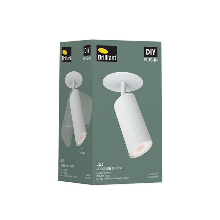 Brilliant Lighting White Jez Plug In DIY LED Spotlight - Bunnings Australia