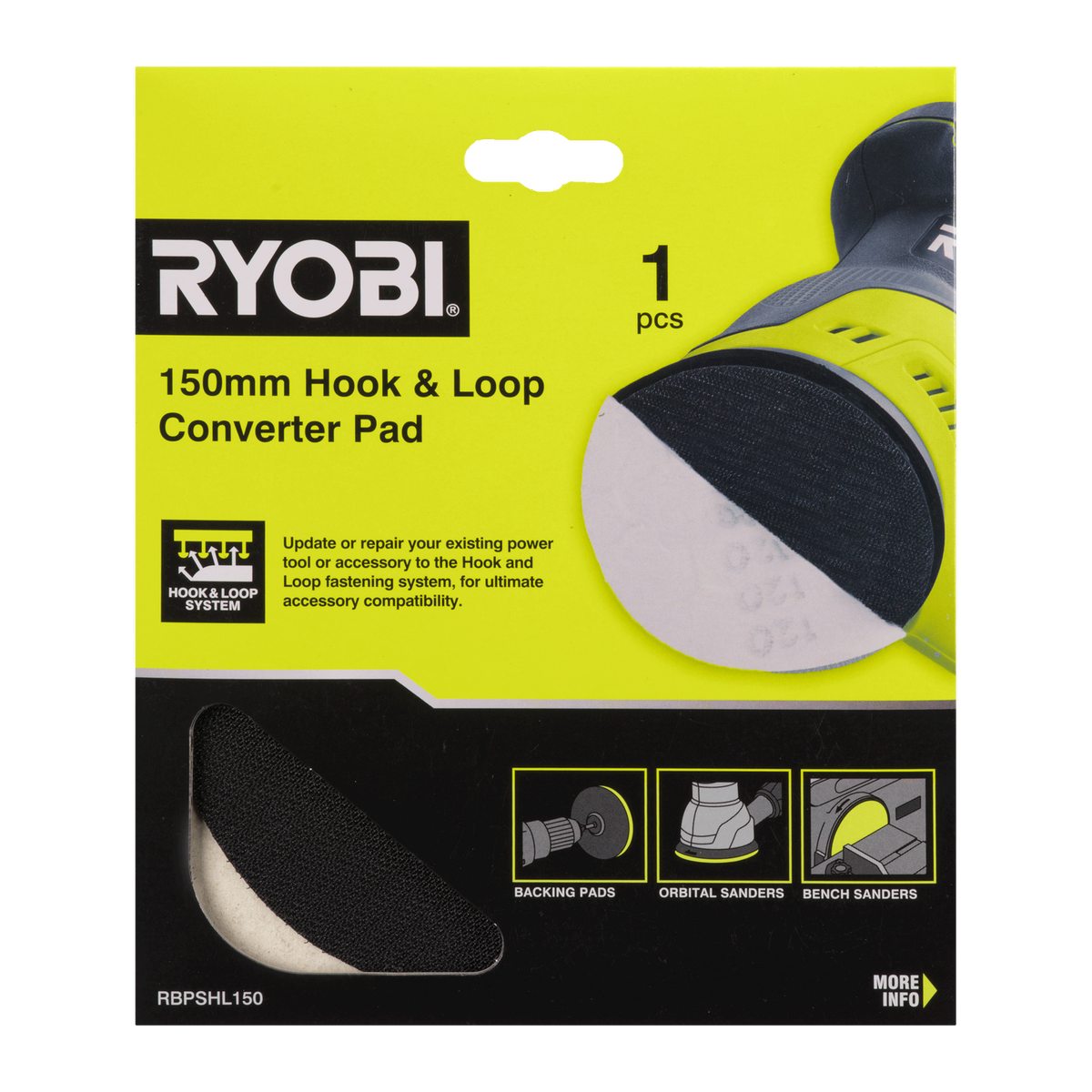 Ryobi 150mm Hook And Loop Converter Pad - Bunnings Australia