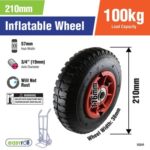 Easyroll 2.5 x 4" Nylon Trolley Wheel With 3/4" Axle Diameter ...