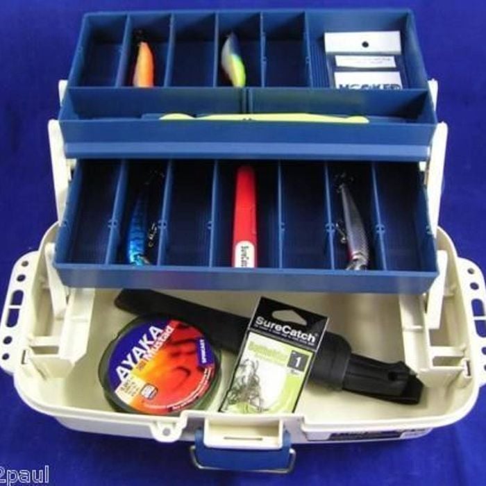Surecatch Heavy Duty Fishing Tackle/Tool Box - 2 Tray Tackle Box ...