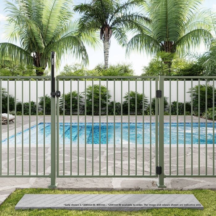 ProtectorAl 350 - 1200 x 1200mm Woodland Grey Aluminium Pool Fence ...