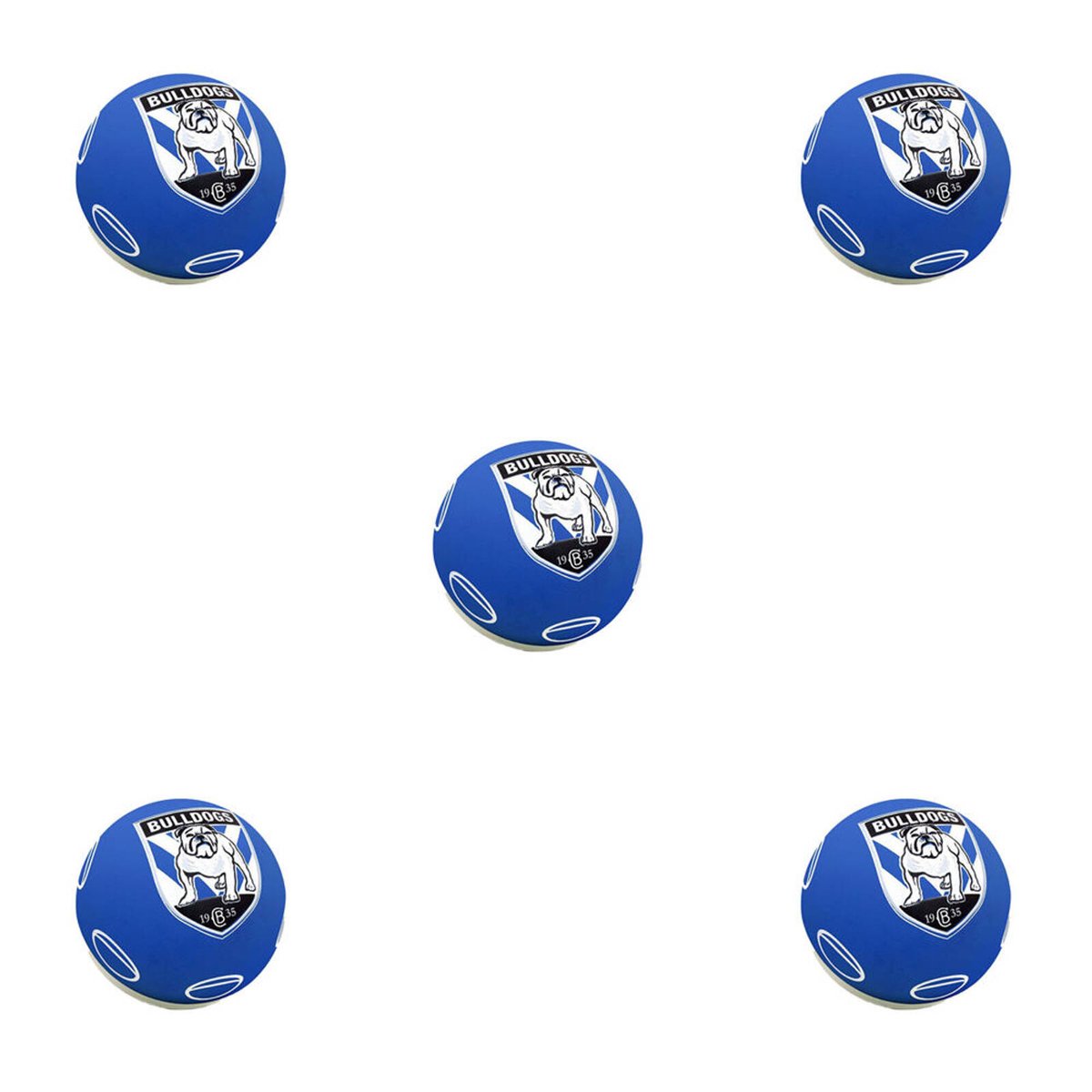 5PK NRL Canterbury Bulldogs NRL Super-High Bounce Ball 60mm - Blue ...