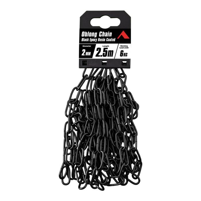 Pinnacle 2mm x 2.5m Black Matte Oblong Chain - Bunnings Australia