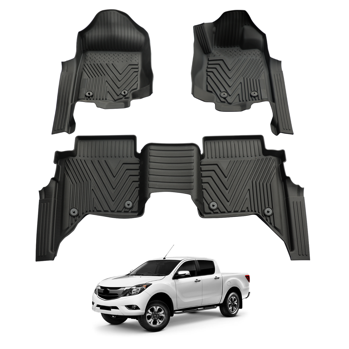 AUSGO 5D Injection Car Floor Mats for Mazda BT-50 BT50 UP Series Dual ...