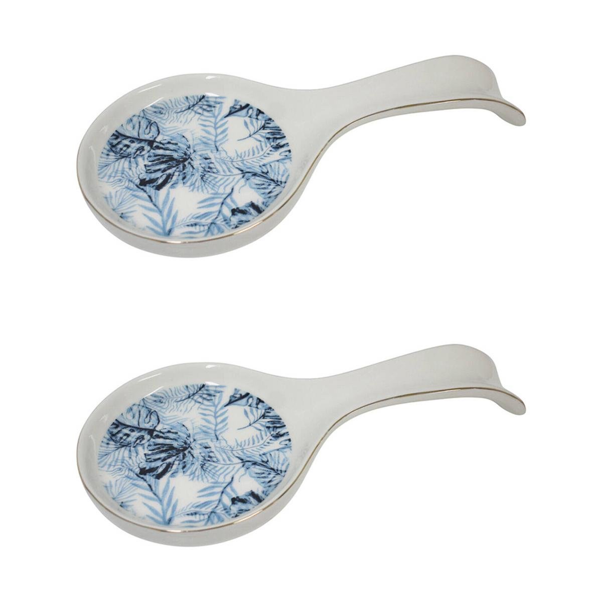 2PK LVD Porcelain 23cm Spoon Rest Utensil Holder - Island Blue ...
