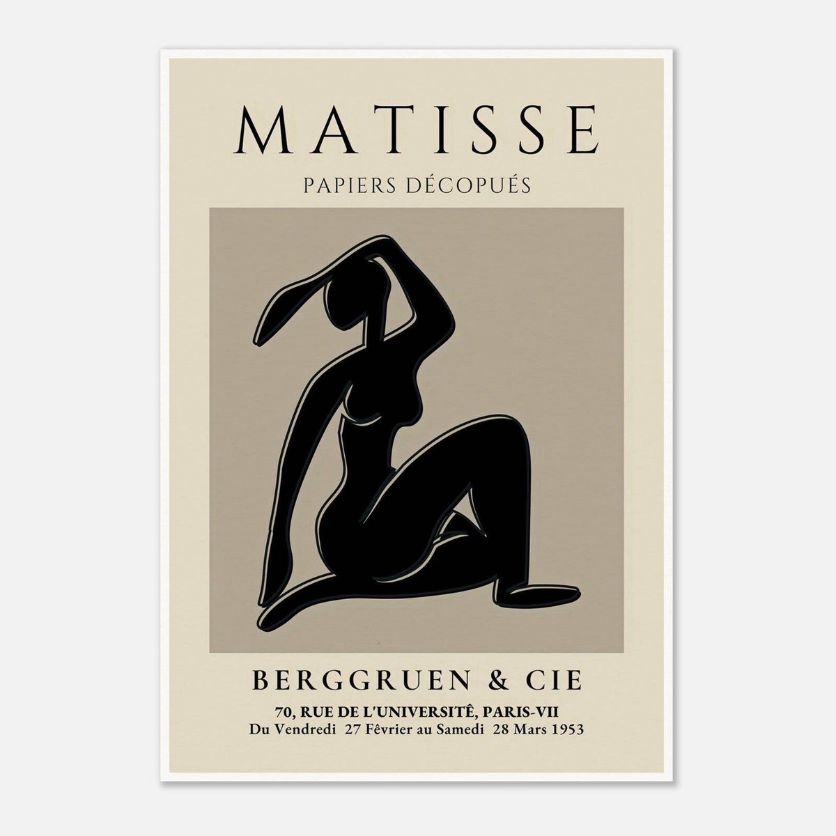 Galrie Henri Matisse Black Silhouette Art Print from Galerie Berggruen ...