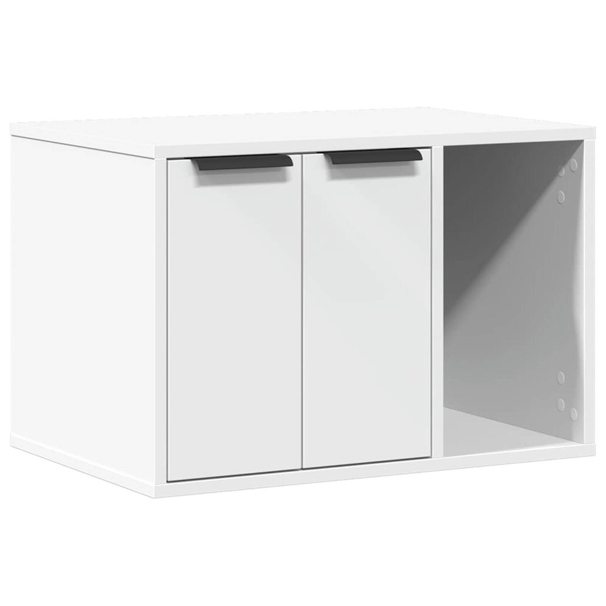 vidaXL Cat Litter Box Enclosure White 60x40x40 cm Engineered Wood ...