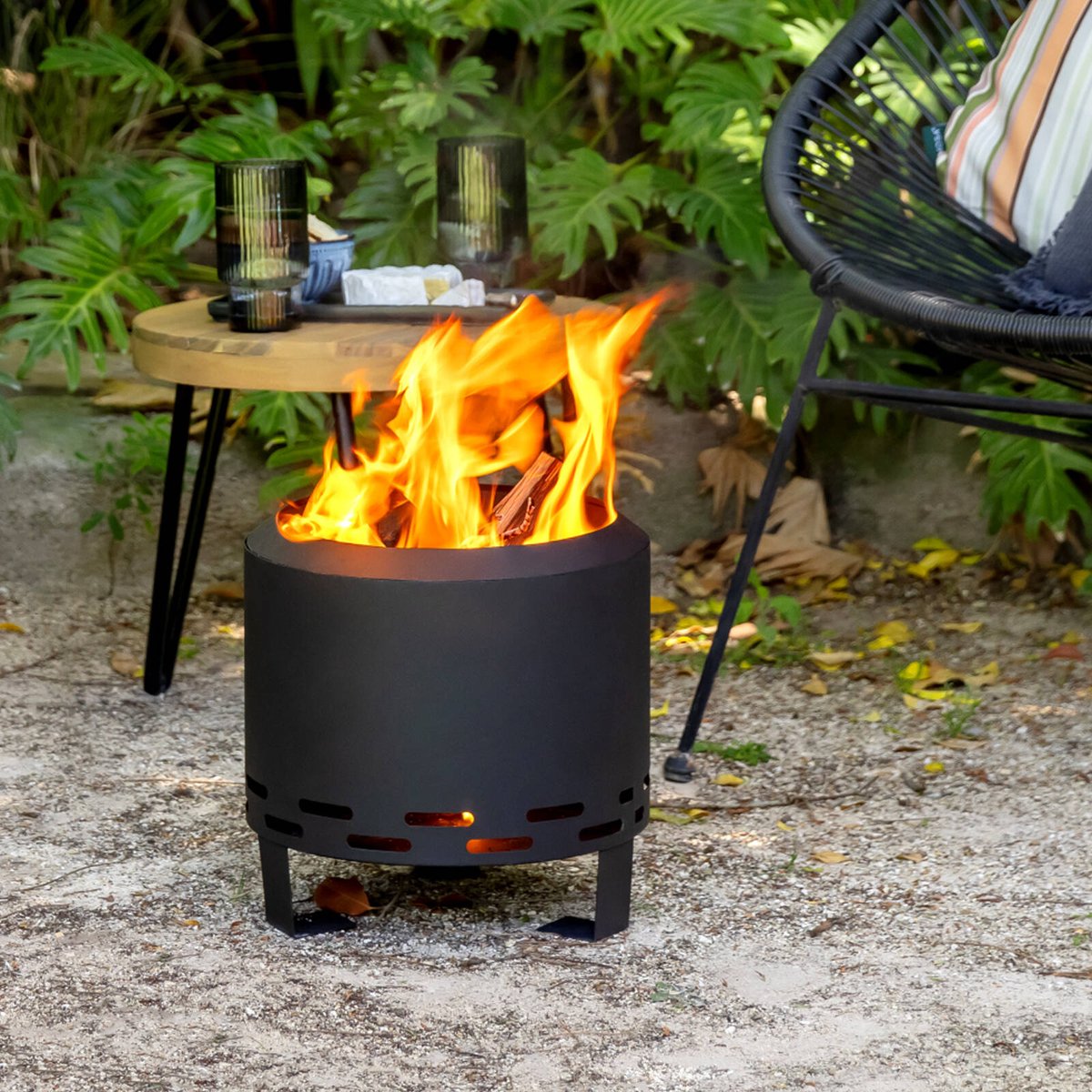 Jumbuck 30cm Low Smoke Portable Fire Pit With Cover - Bunnings New Zealand