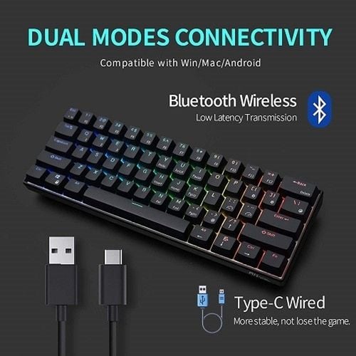 Royal Kludge Rk61 Tri Mode Rgb Hot Swappable Mechanical Kb (red Switch ...