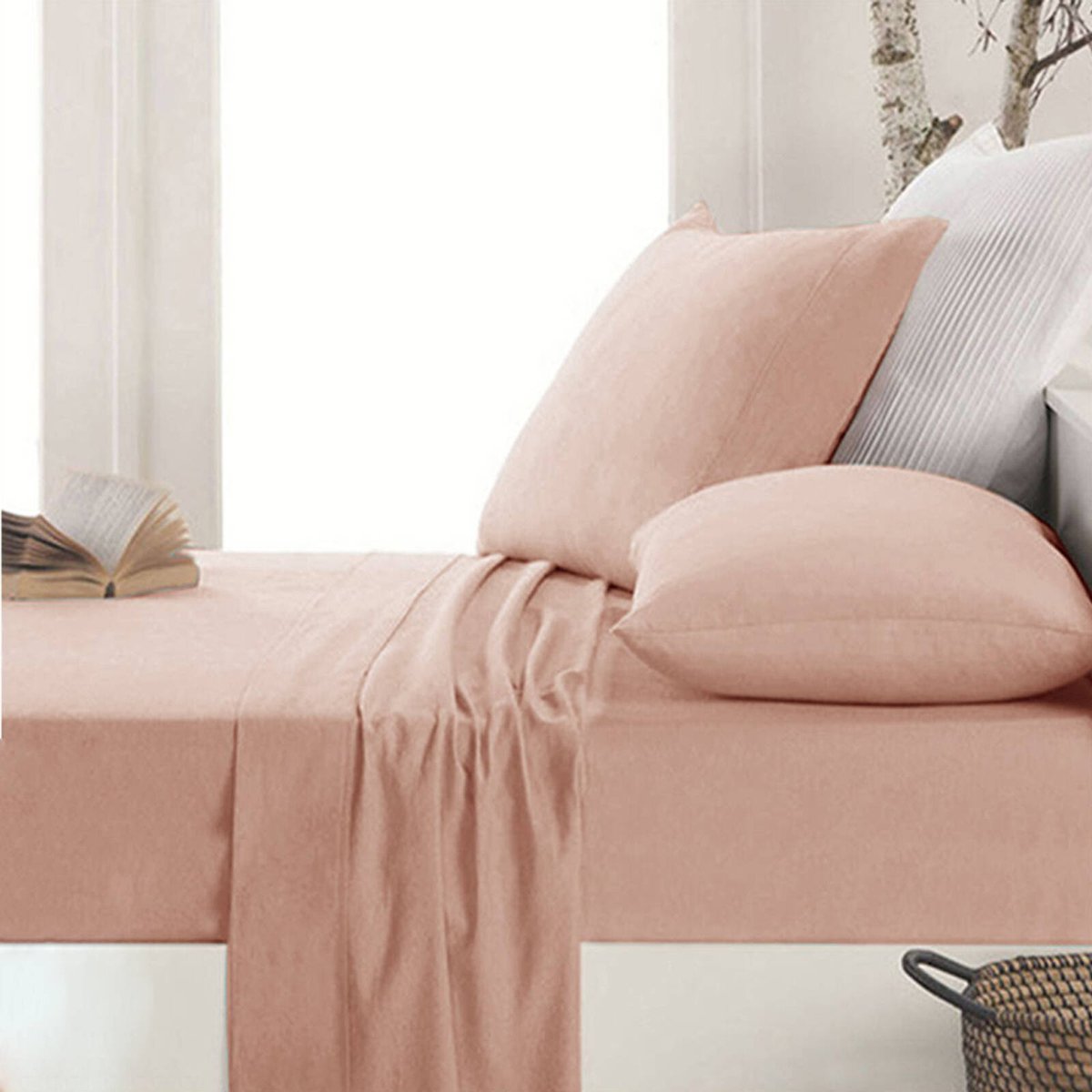 Ardor Micro Flannel Sheet Set Dusty Pink Single - Bunnings Australia