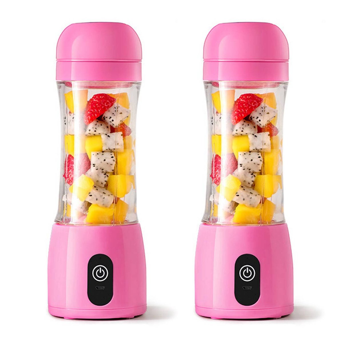 SOGA 2X 380ml USB Rechargeable Mini Juicers – Pink - Bunnings Australia