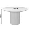 El Nino Flute 120m Round Dining Table White - Bunnings Australia