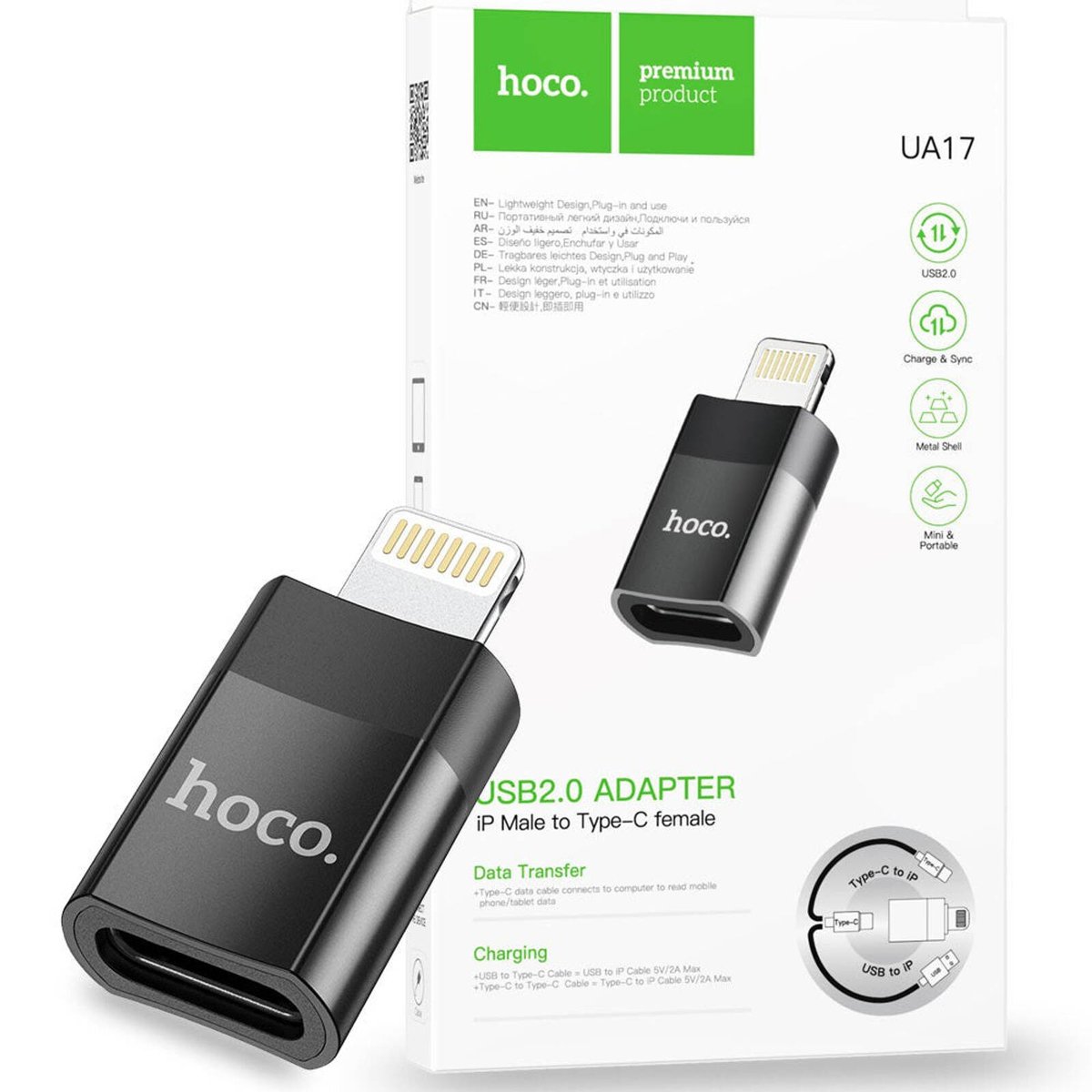 Hoco UA17 Lightning to USB-C OTG adapter - Bunnings Australia