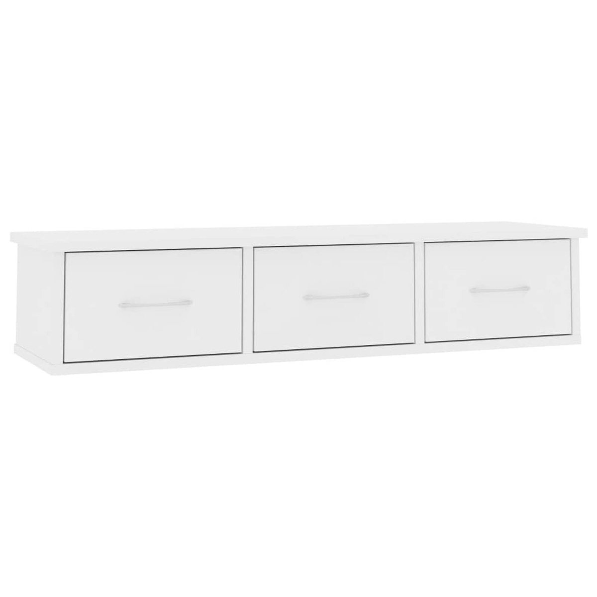 vidaXL Wall-mounted Drawer Shelf White Engineered Wood Floating Wall ...