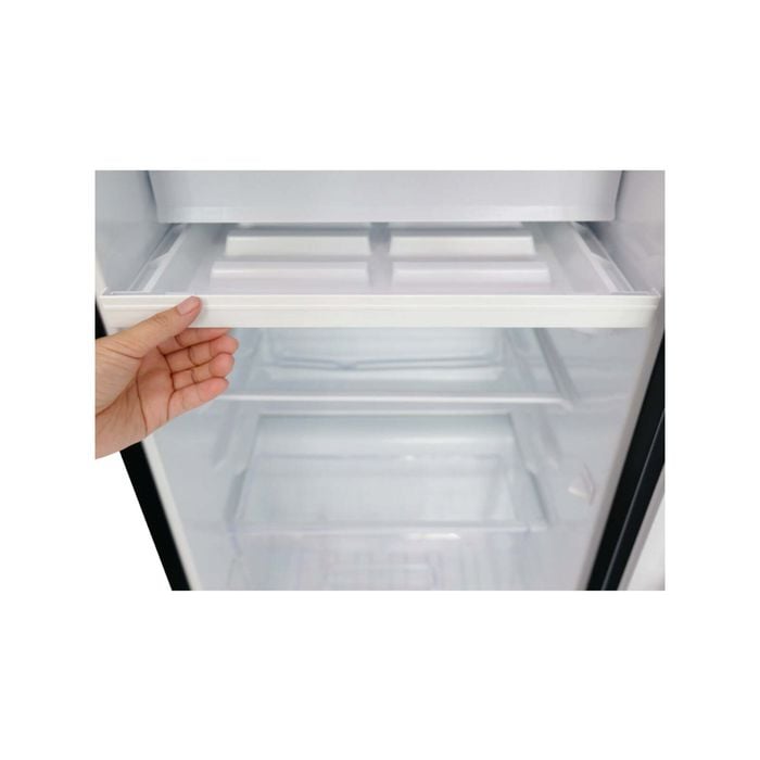 Huez 91L Black Glass Mini Fridge with Built-in Freezer Compartment ...