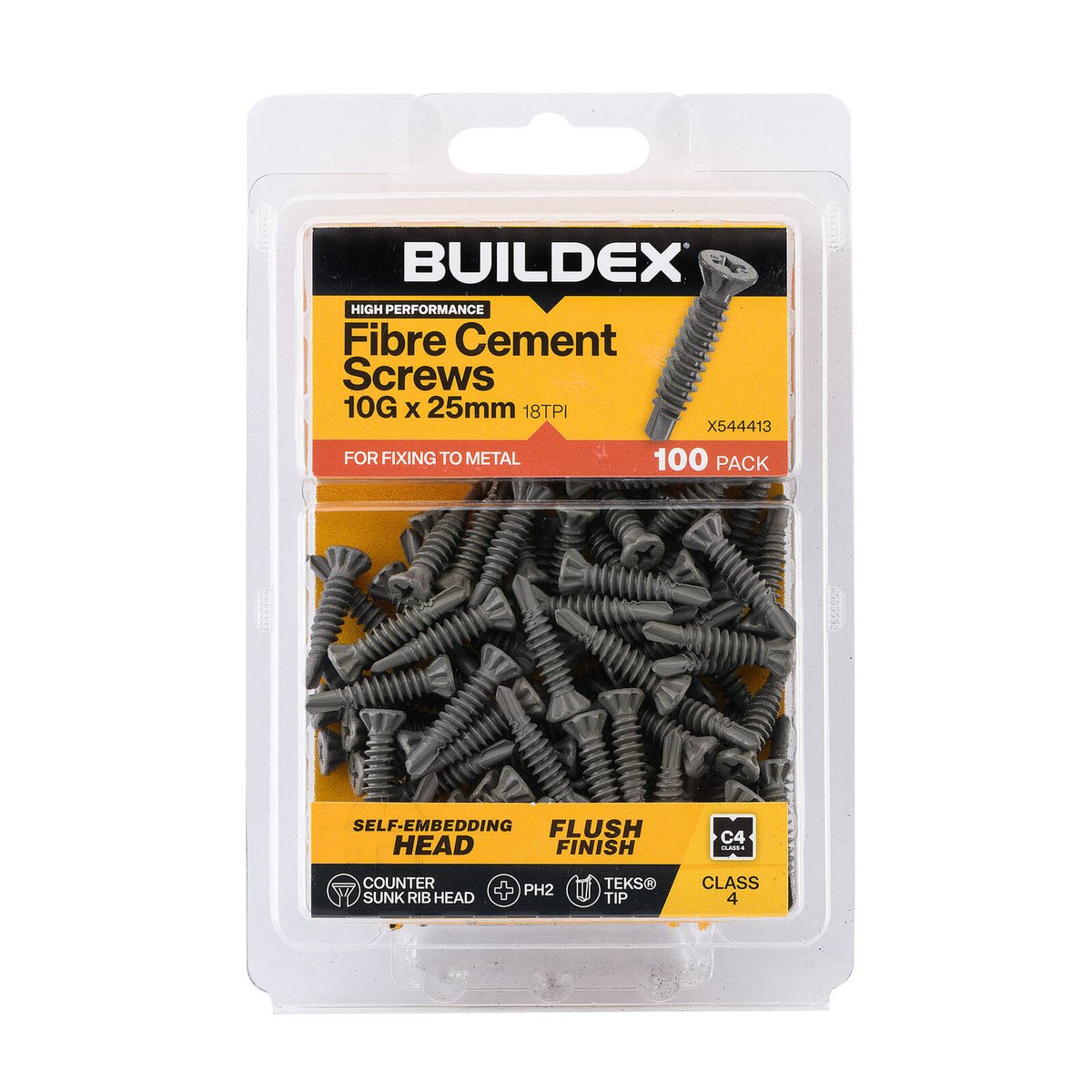 Buildex 10G x 25mm Class 4 Fibre TEKS Screws - 100 Pack - Bunnings ...
