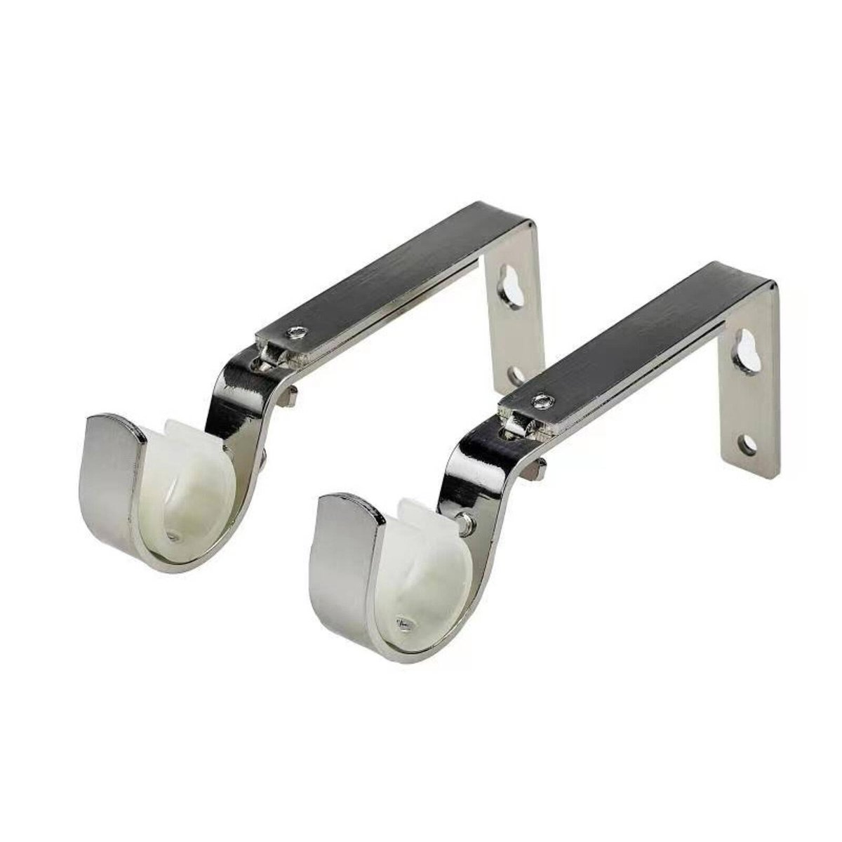Pillar 25/32mm Brushed Chrome Adjustable Universal Curtain Rod Bracket ...