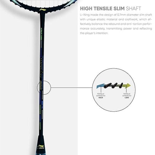 Li-Ning Wind Lite 800 Carbon Fibre Strung Badminton Racket with Full ...