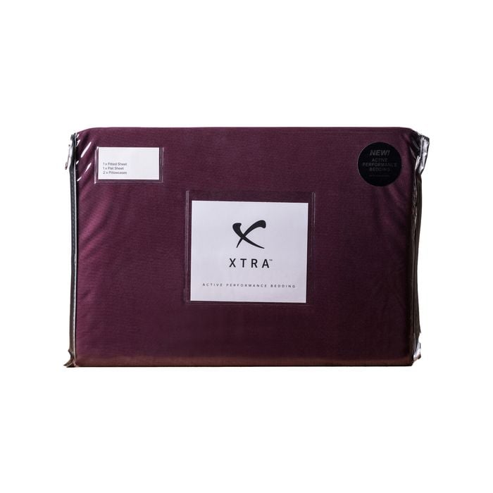 Xtra - Active Performance Sheet Sets Single Burgundy - Bunnings Australia